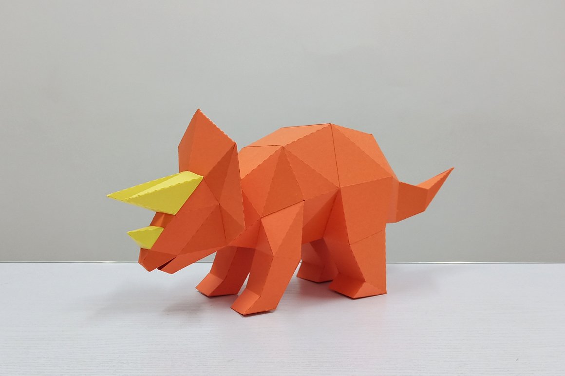 DIY Triceratops - 3d papercraft (345947) | Printables | Design Bundles