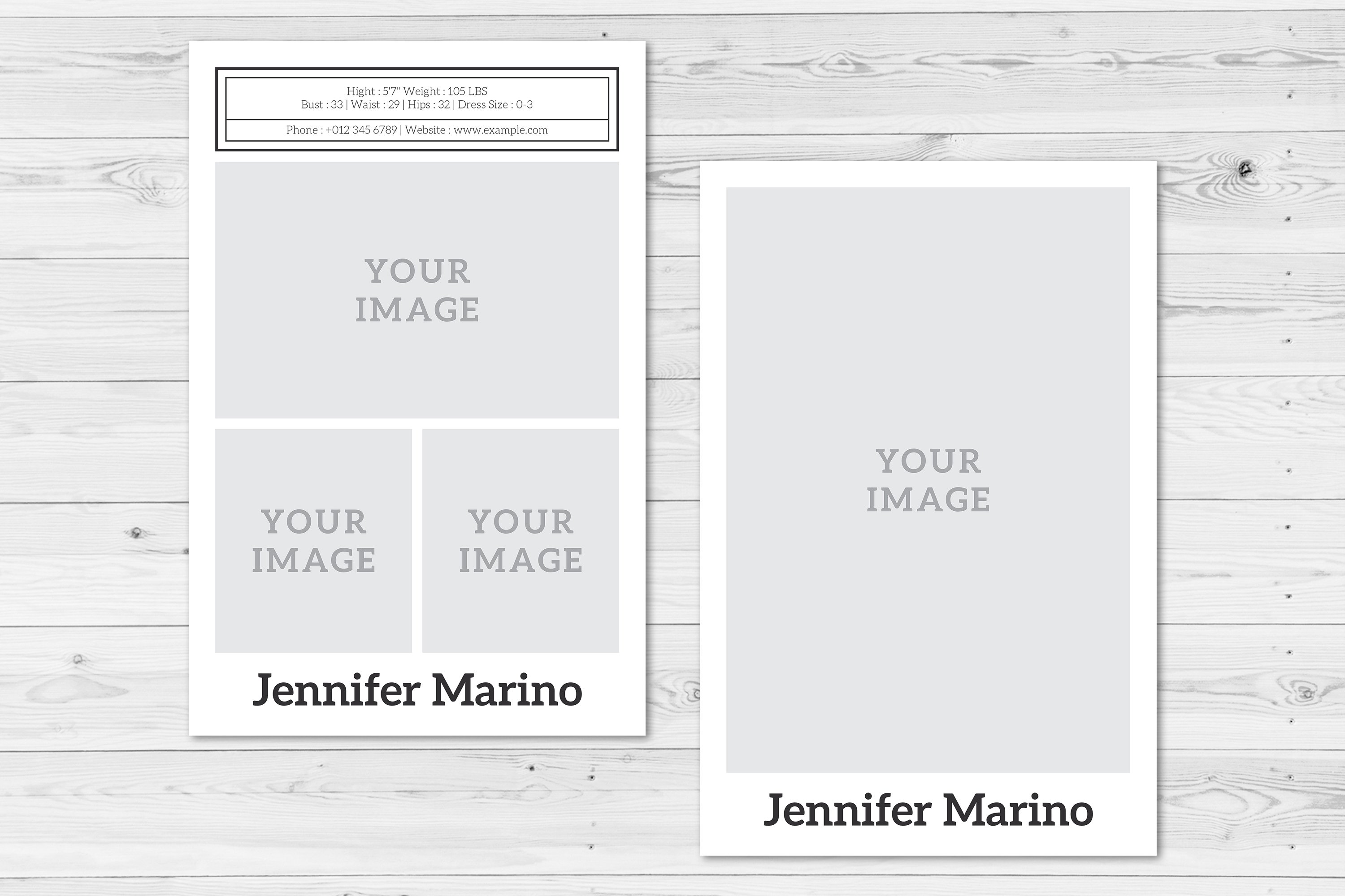 Model Comp Card Template 304605 Card Making Design Bundles