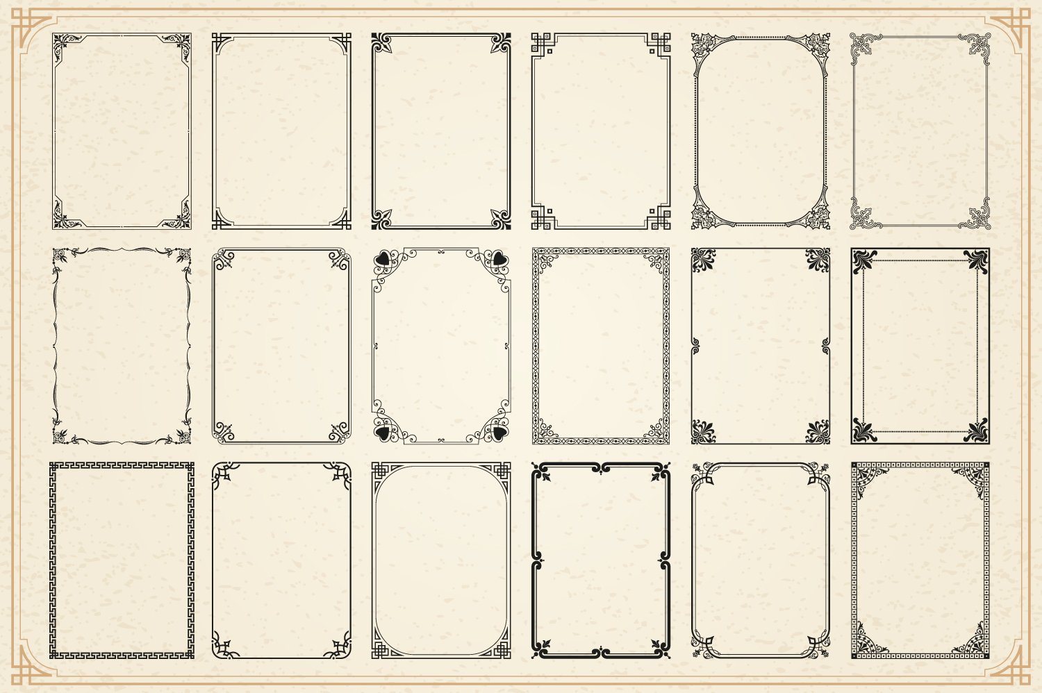 Decorative frames and borders set #2, 116 Elements (1212994) | Elements ...