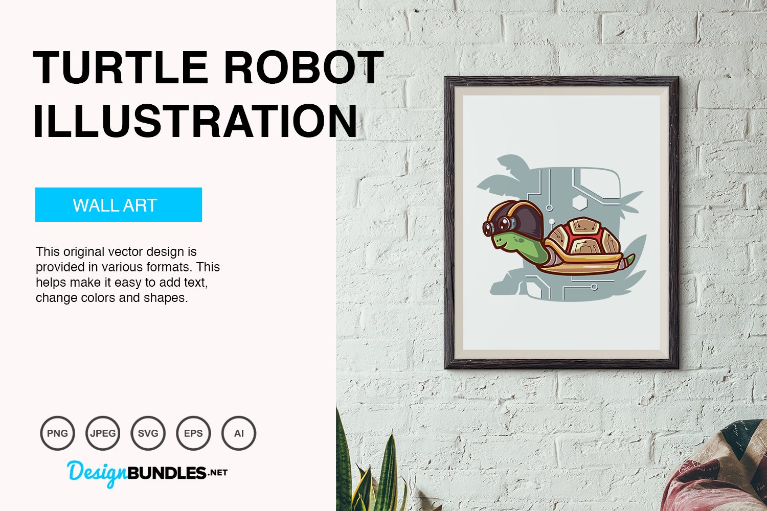 Turtle Robot Vector Illustration