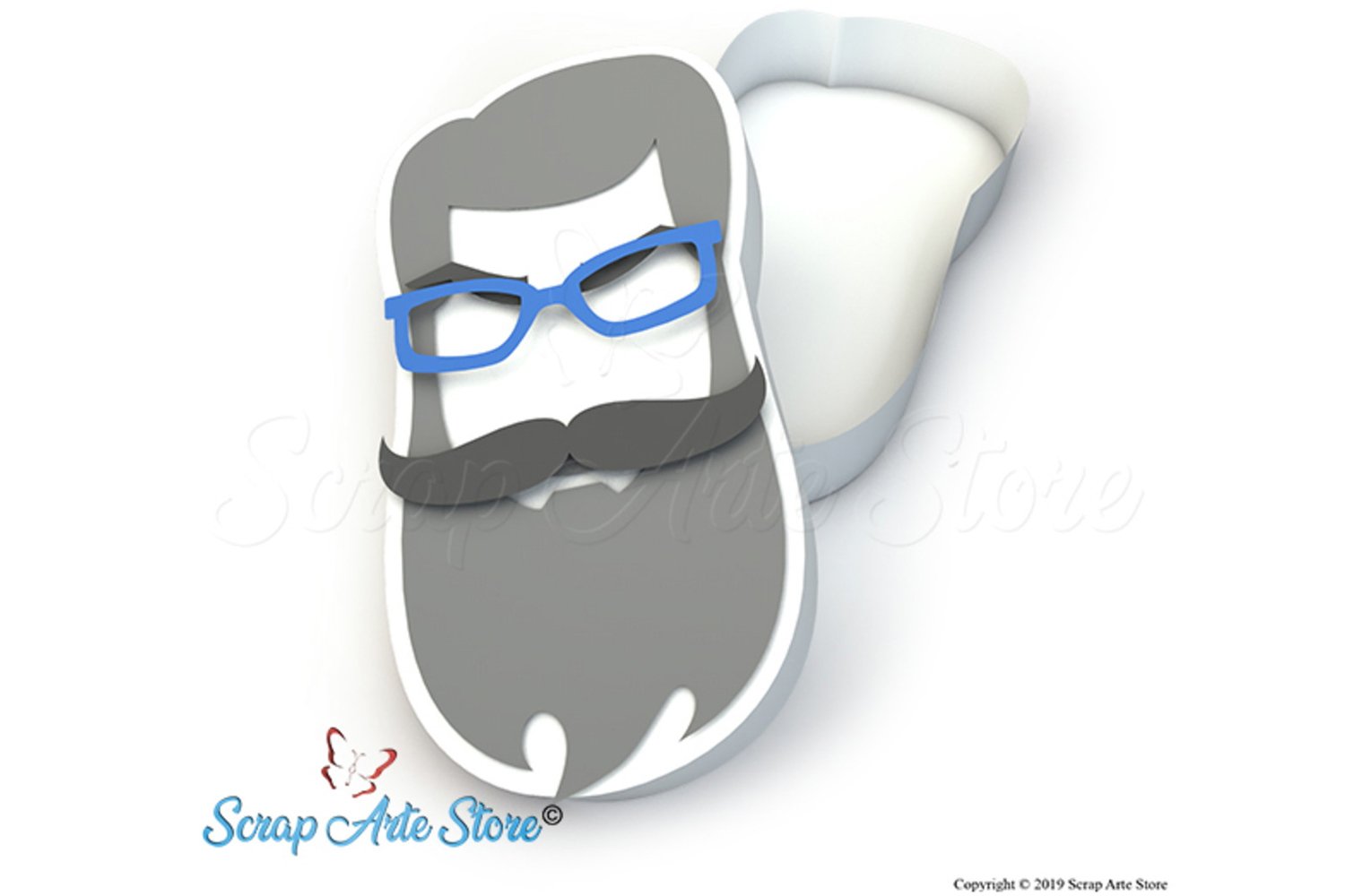 bearded father box (279673) | Paper Cutting | Design Bundles