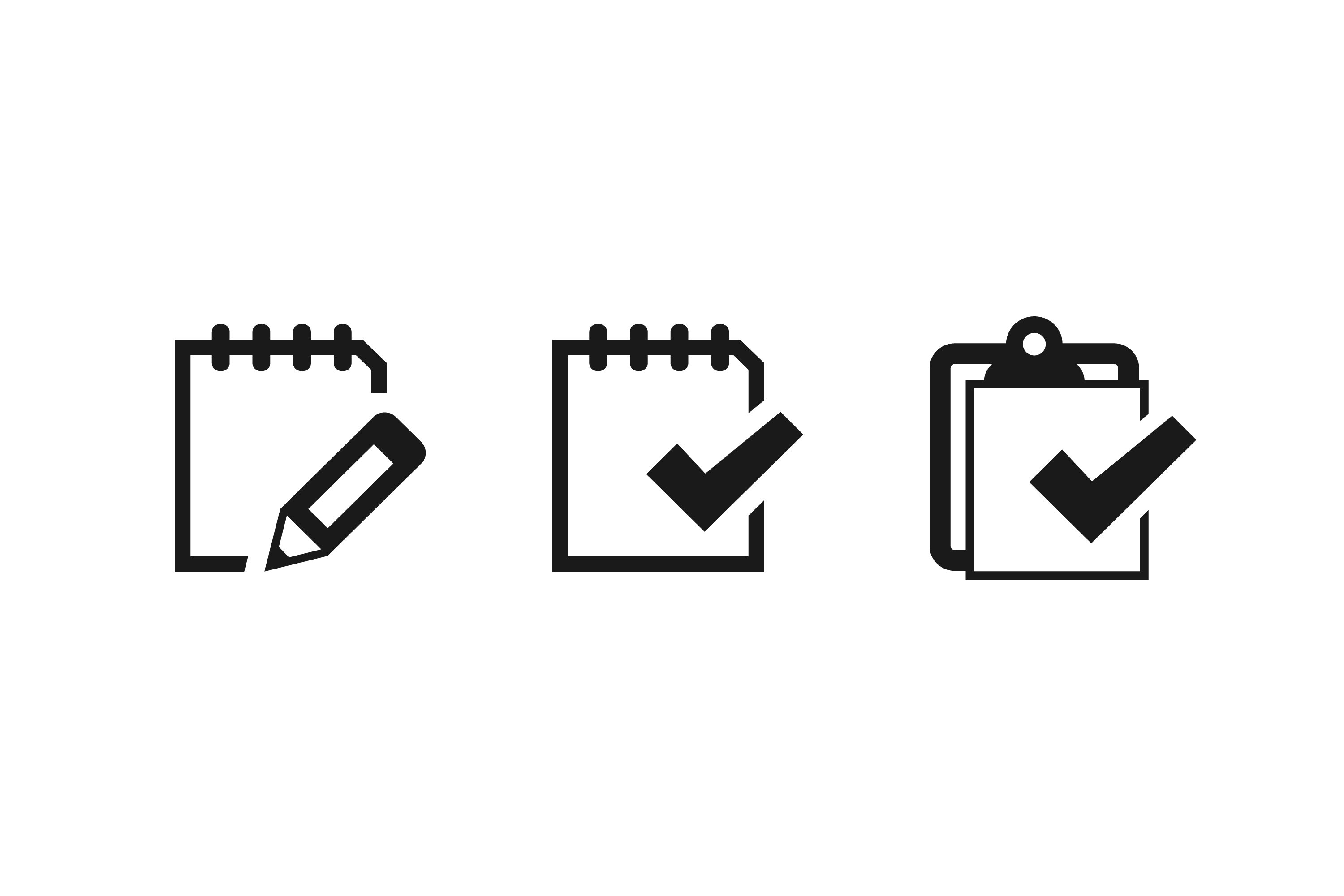 Notebook notes icons set in black (857851) | Icons | Design Bundles