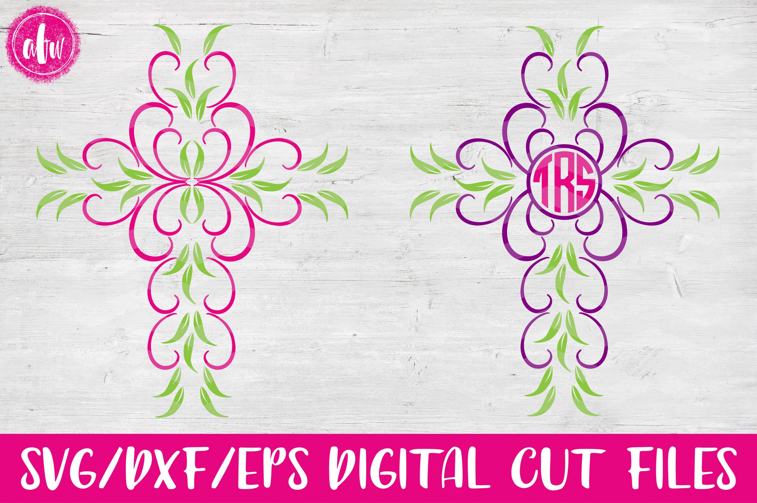 Vine Cross Set - SVG, DXF, EPS Cut File (14976) | SVGs | Design Bundles
