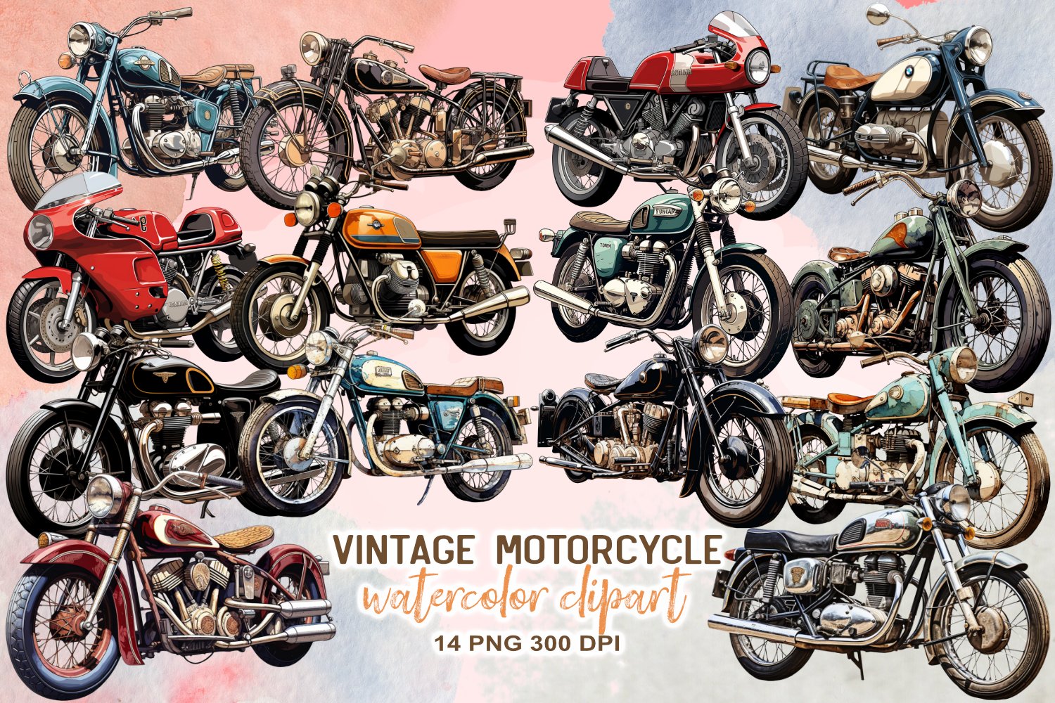 Classic Motorcycle Clipart