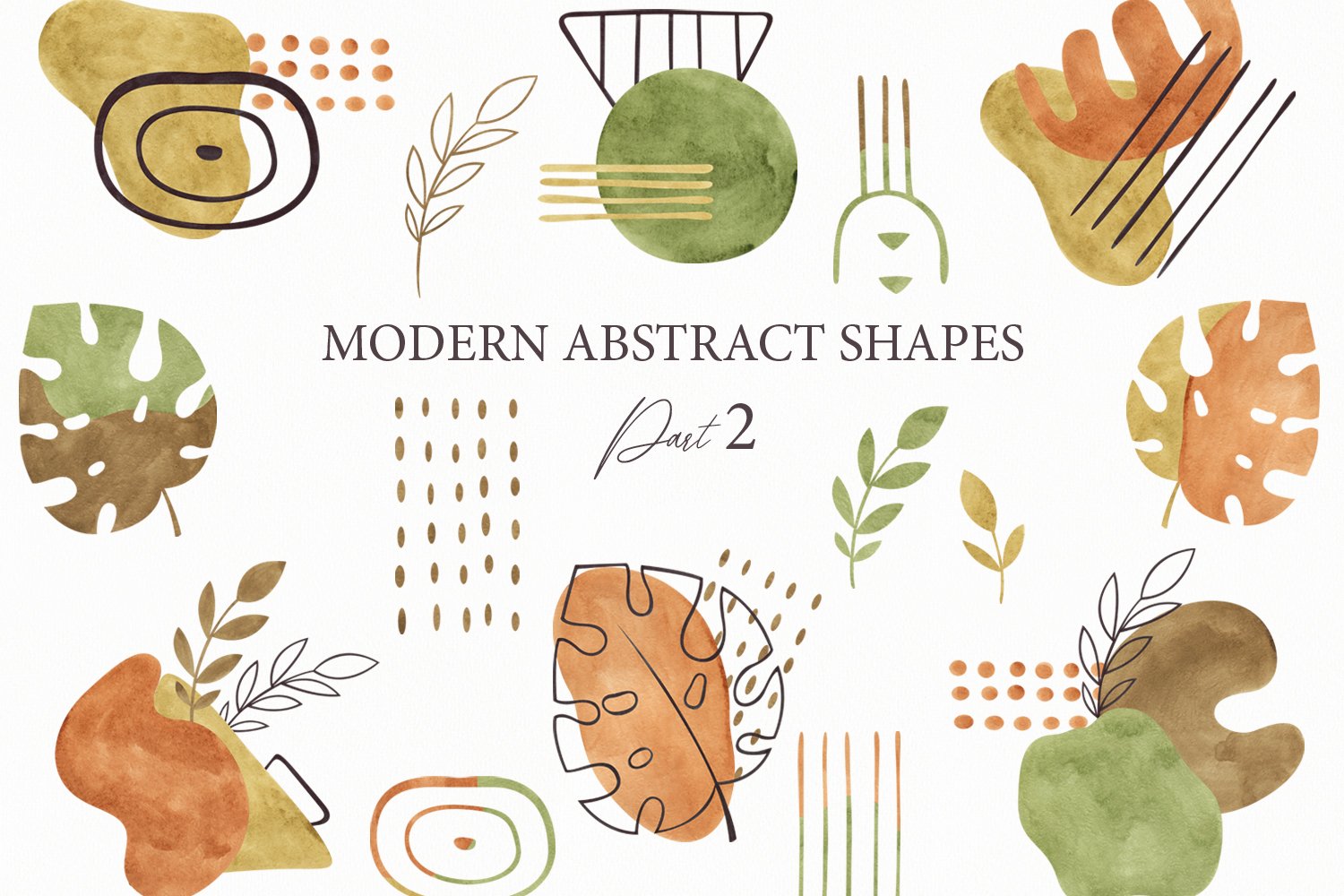 Watercolor abstract shapes, part 2 (1440911) | Clipart | Design Bundles