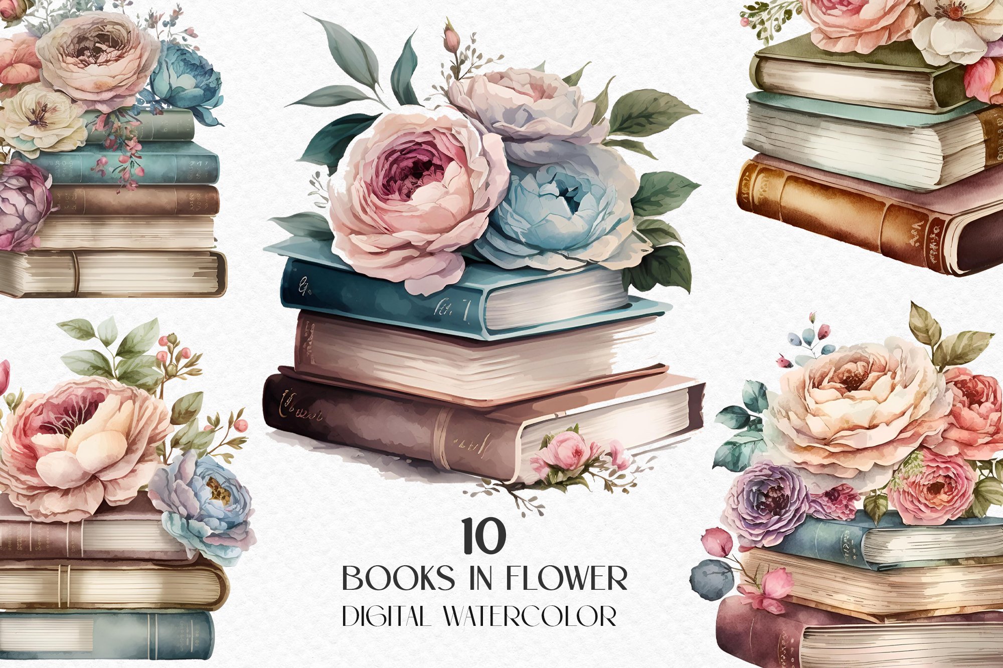 Vintage Books And Flowers