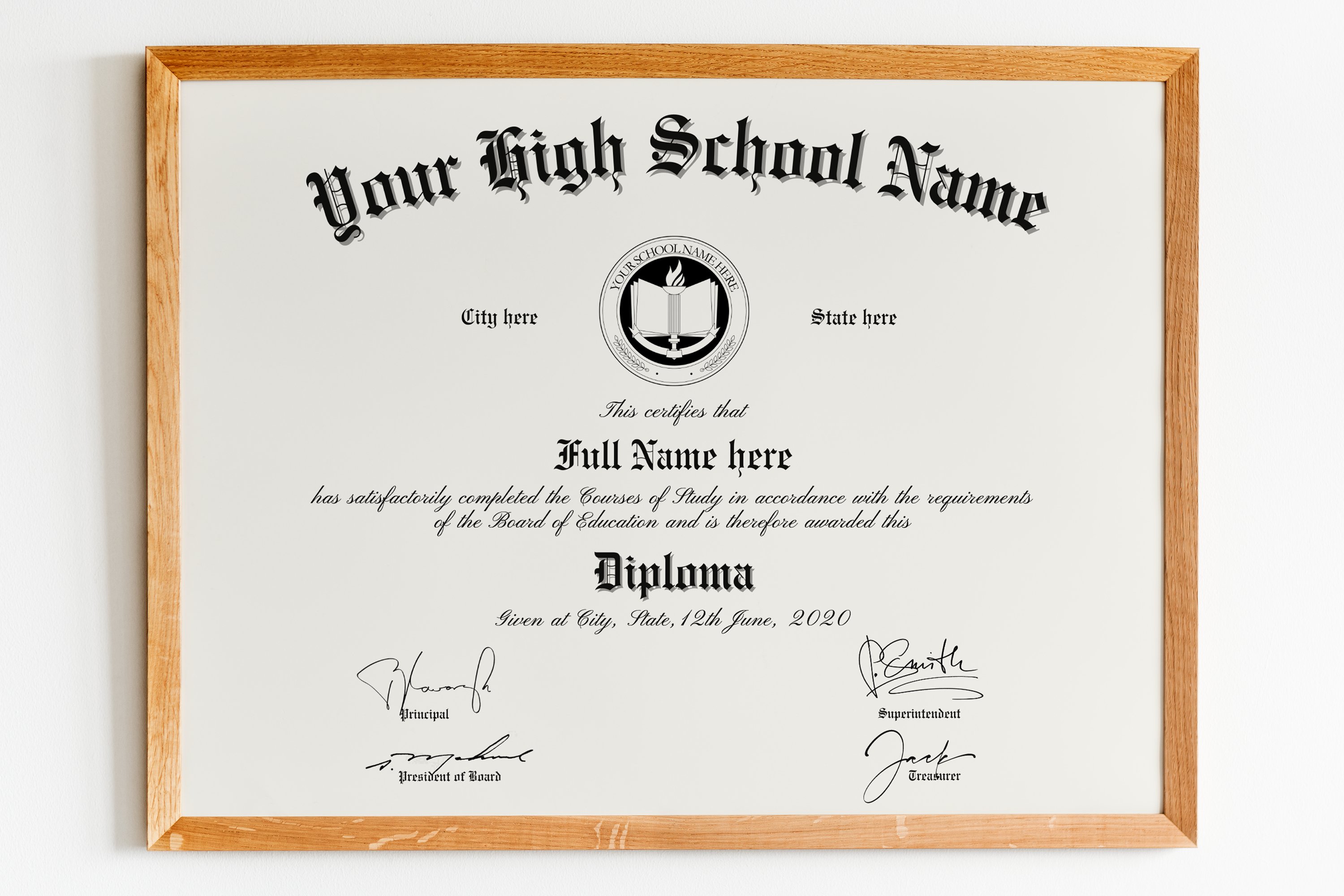 High School Certificate Designs