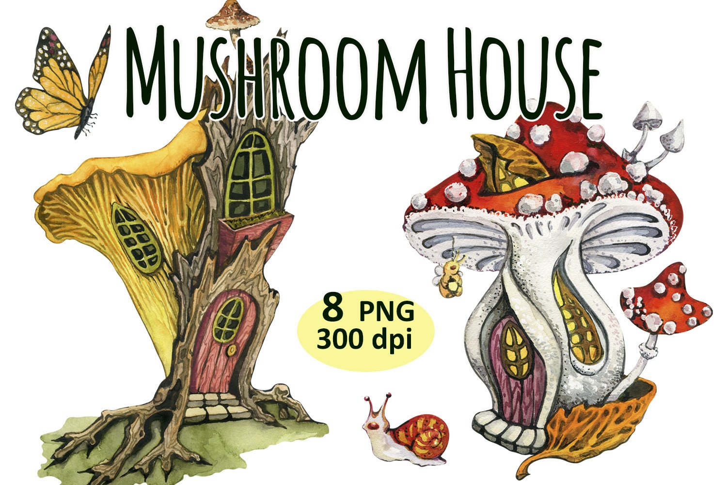 Mushroom House Clip Art