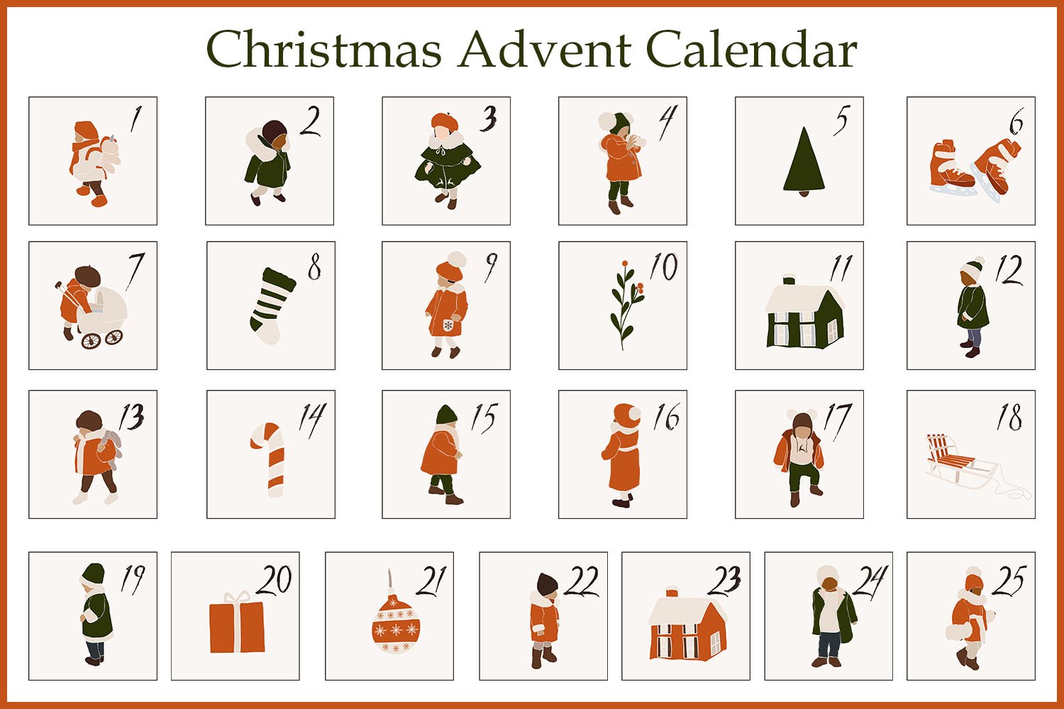 Abstract christmas advent calendar clipart (1588040) | Illustrations ...