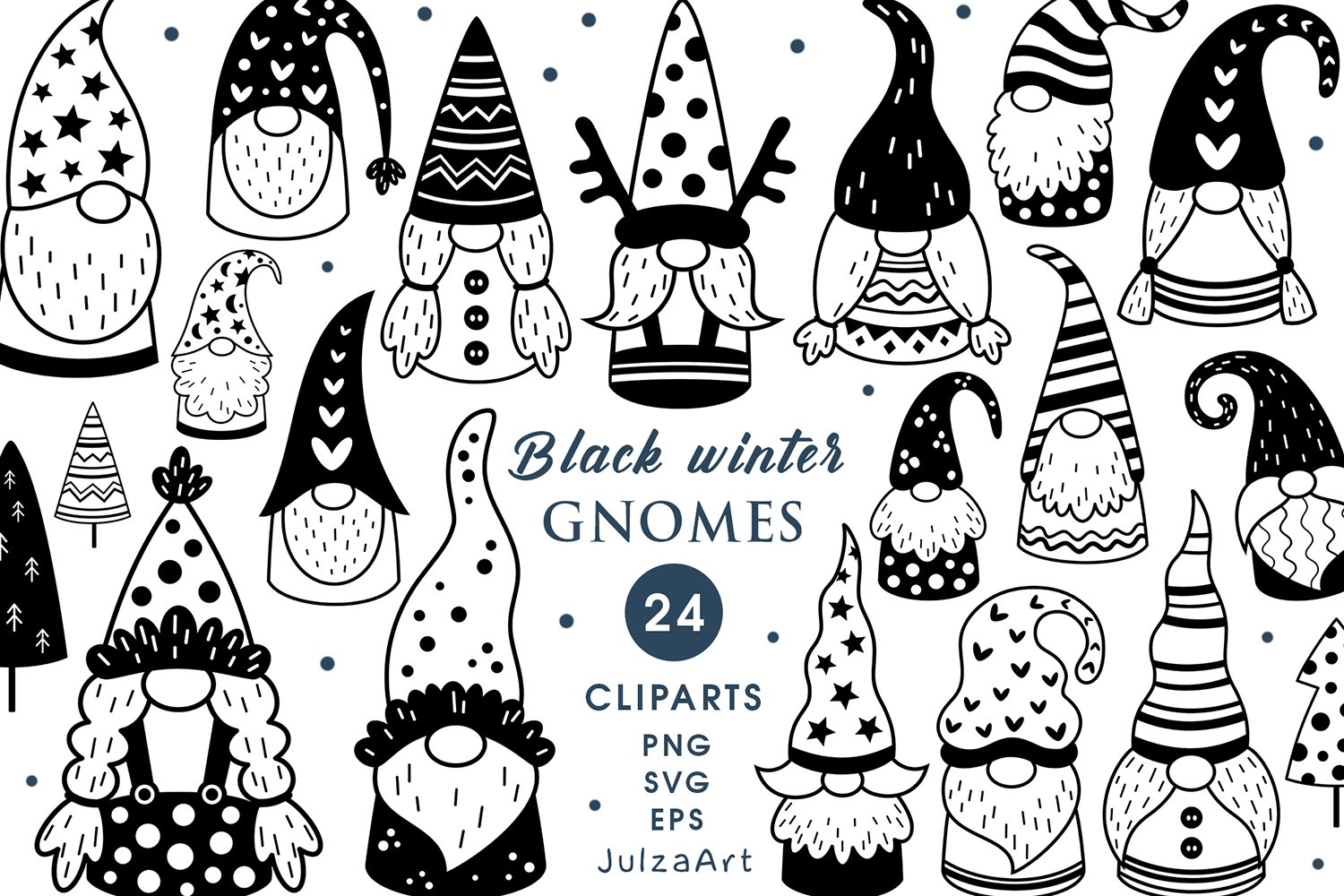 Gnome clipart, Black and white gnomes svg, Gnome png