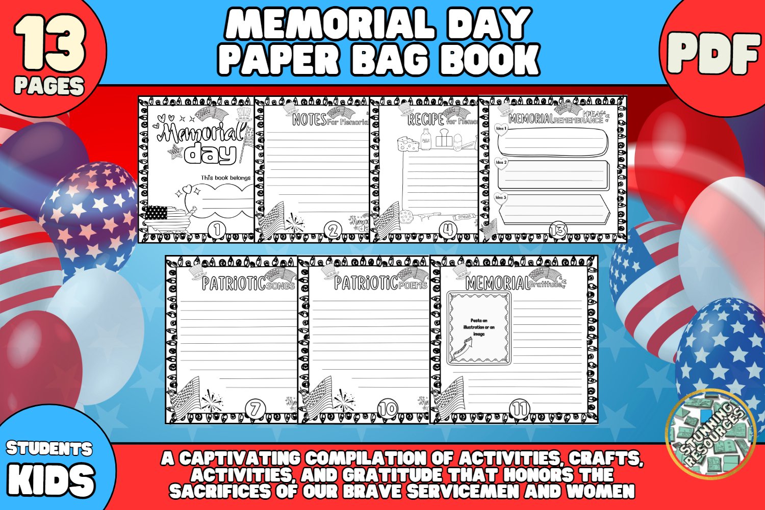 Memorial Day Activity Pages
