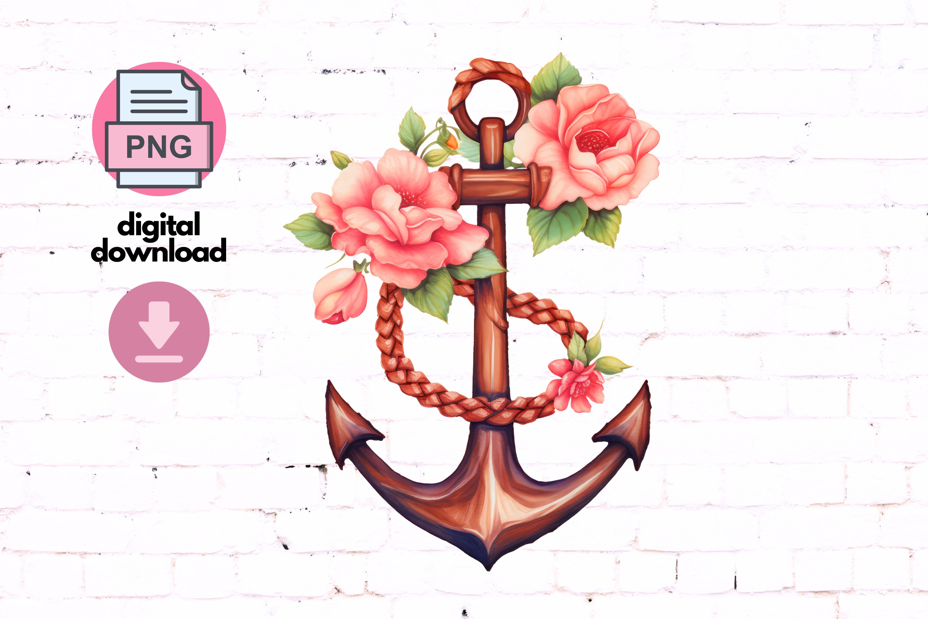 Pink Anchor Clip Art