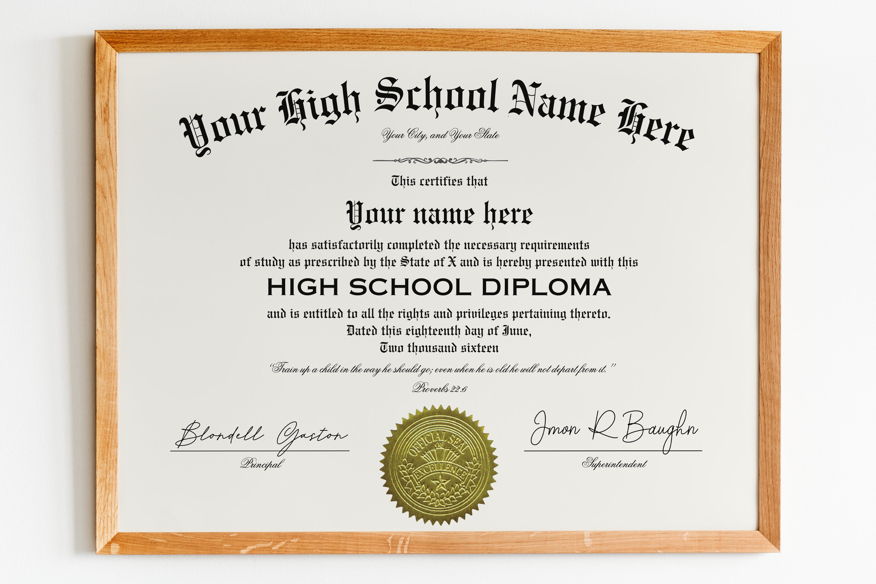 Canyon High School Diploma Sample Canyon High School