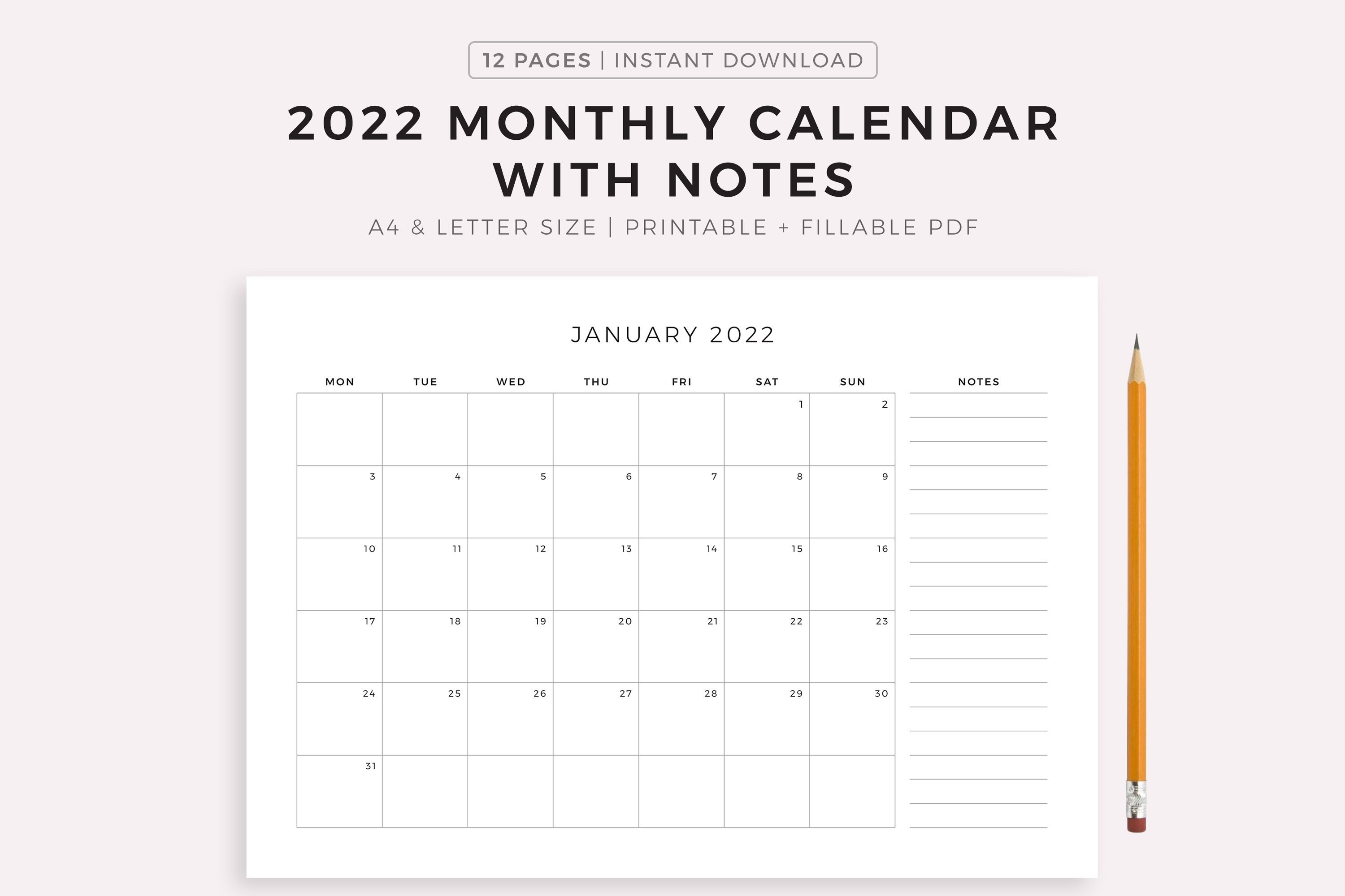 Printable Monthly Calendar Letter And A4 Size Paper Paper Party