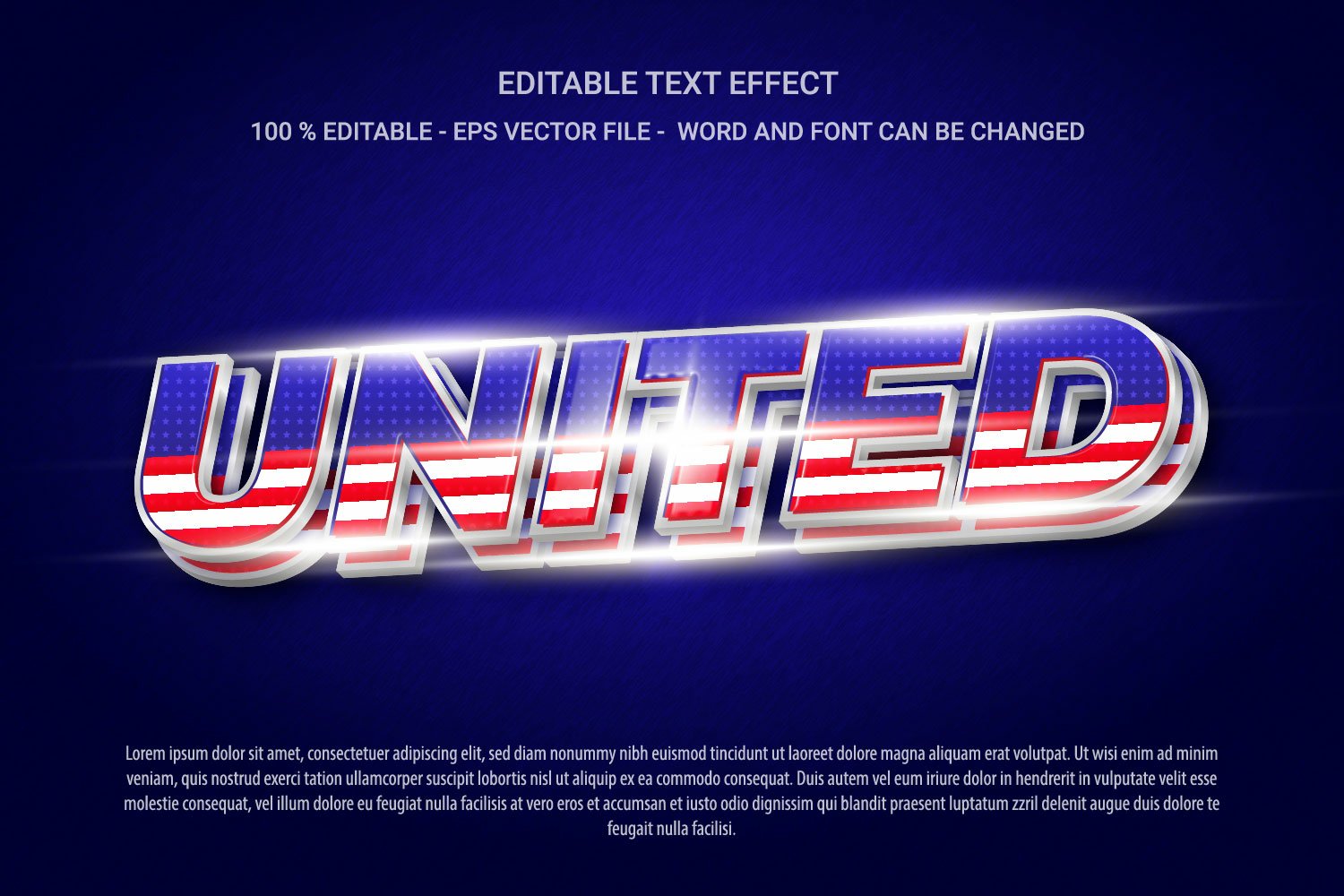 United Editable Text Effect (2001496) | Vectors | Design Bundles
