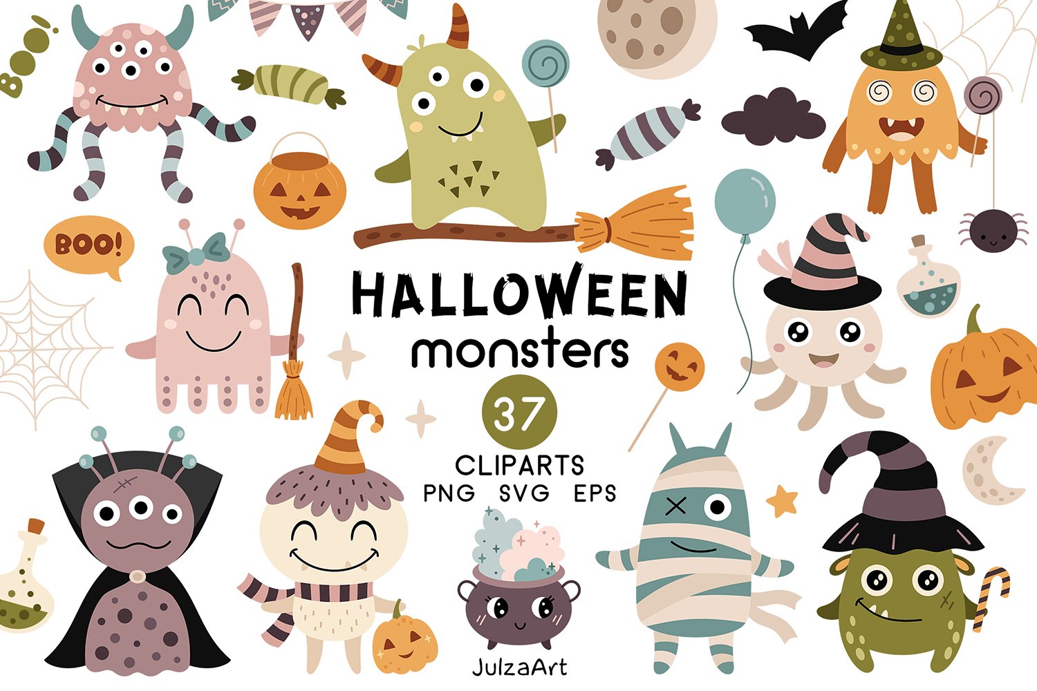 Cute Halloween Monster Clipart