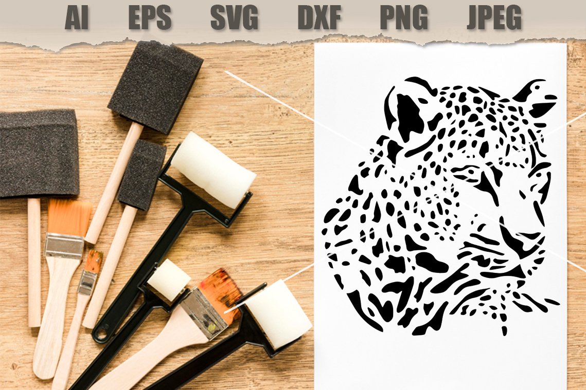 Leopard Stencil Svg