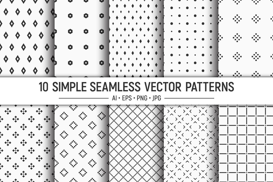 10 minimalist seamless vector patterns