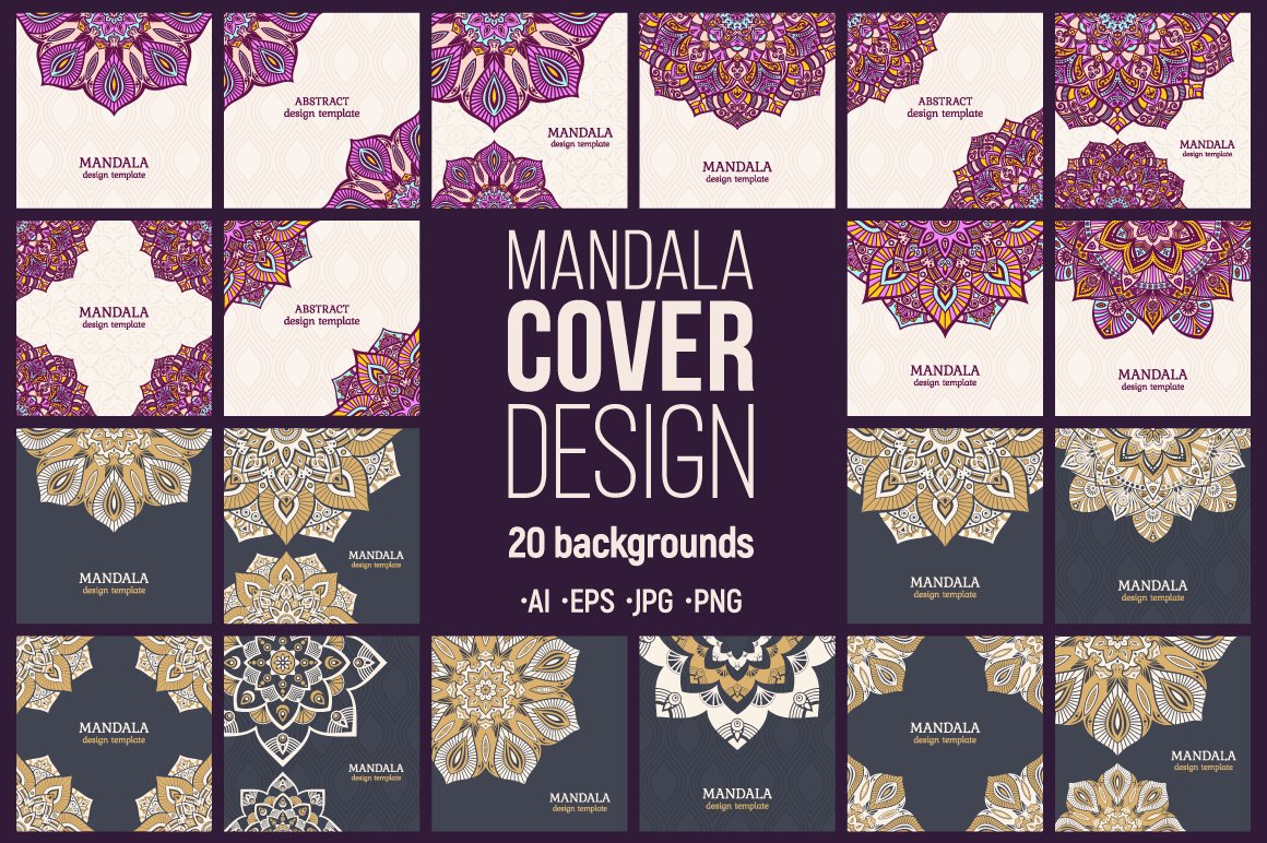 20 greeting cards with mandala