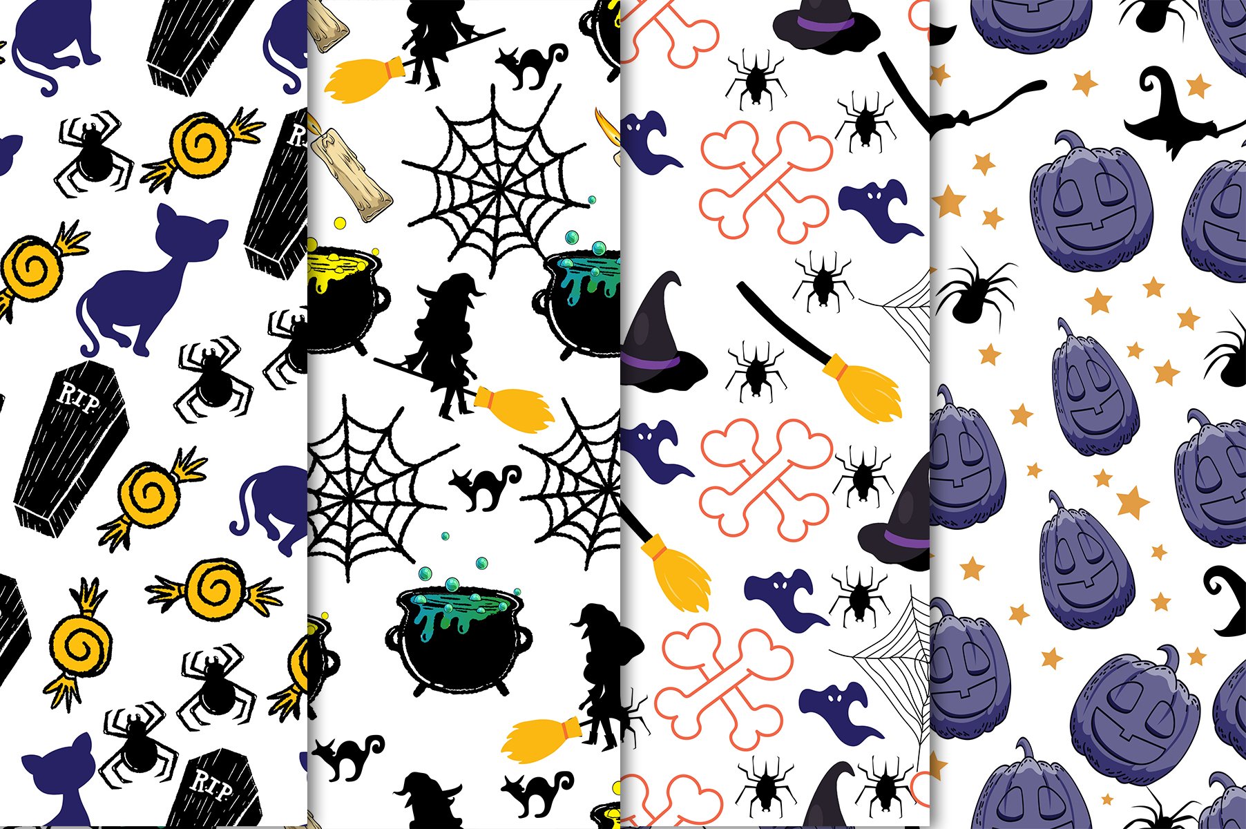 Halloween Digital Paper Bundle (2064691) | Patterns | Design Bundles
