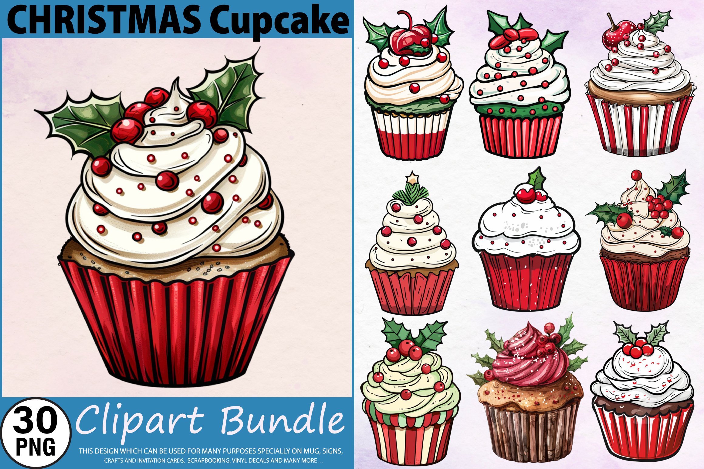 Christmas Cupcake Clipart
