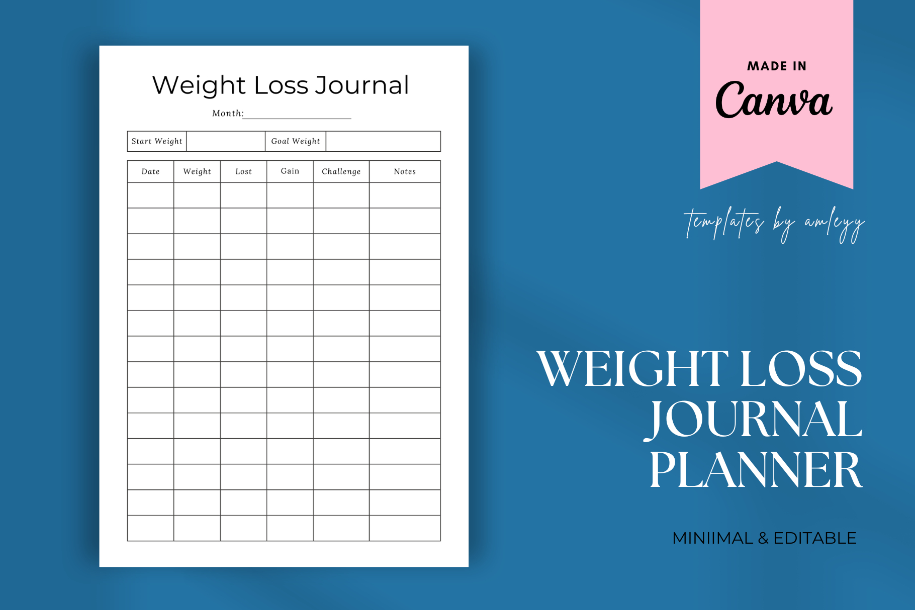 Weight Loss Challenge Template