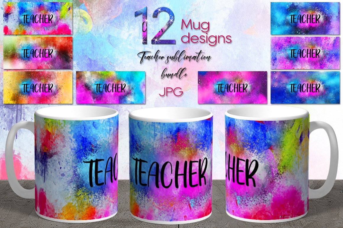 Teacher | Sublimation Mug design bundle, JPG