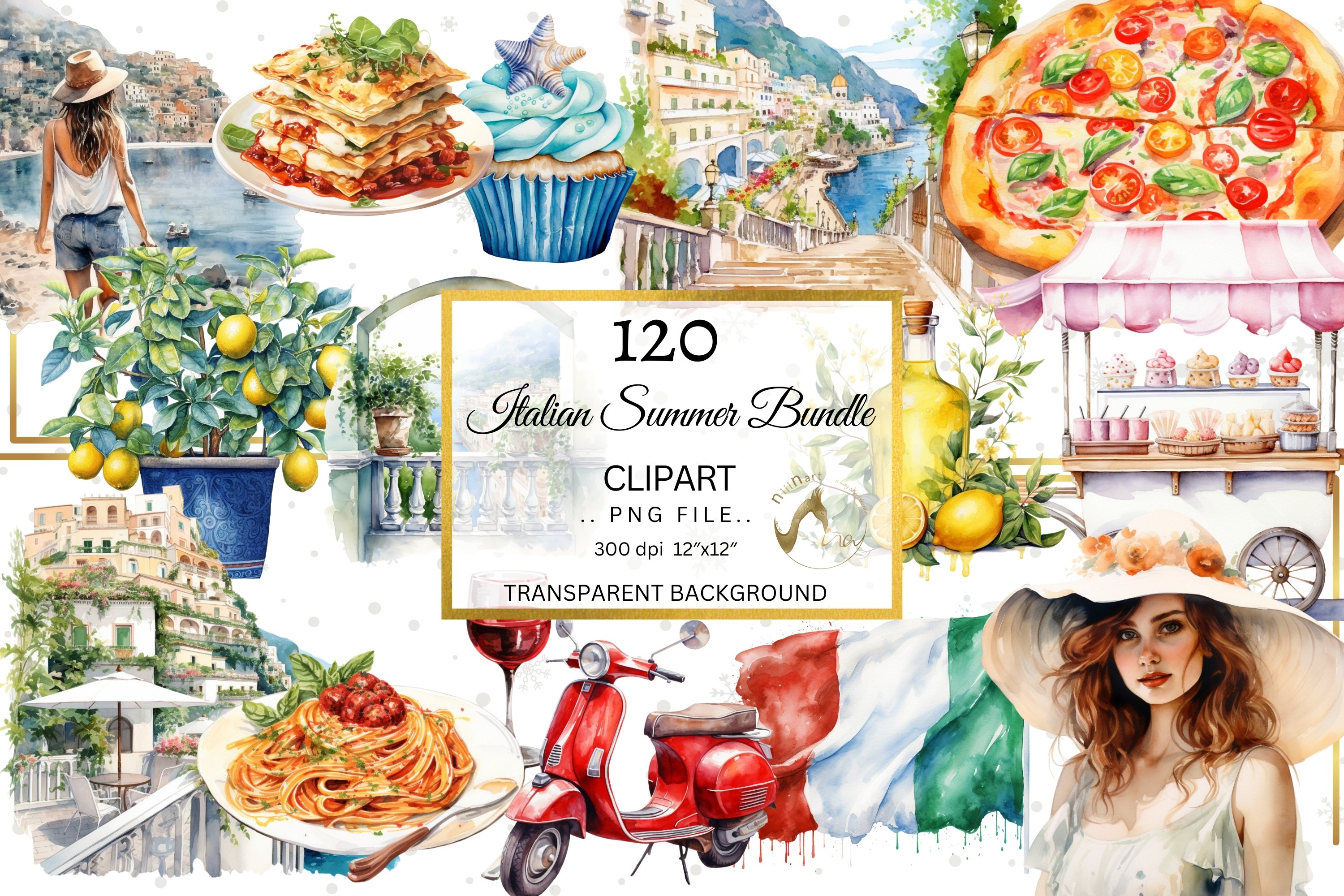 Italian Dinner Party Clip Art