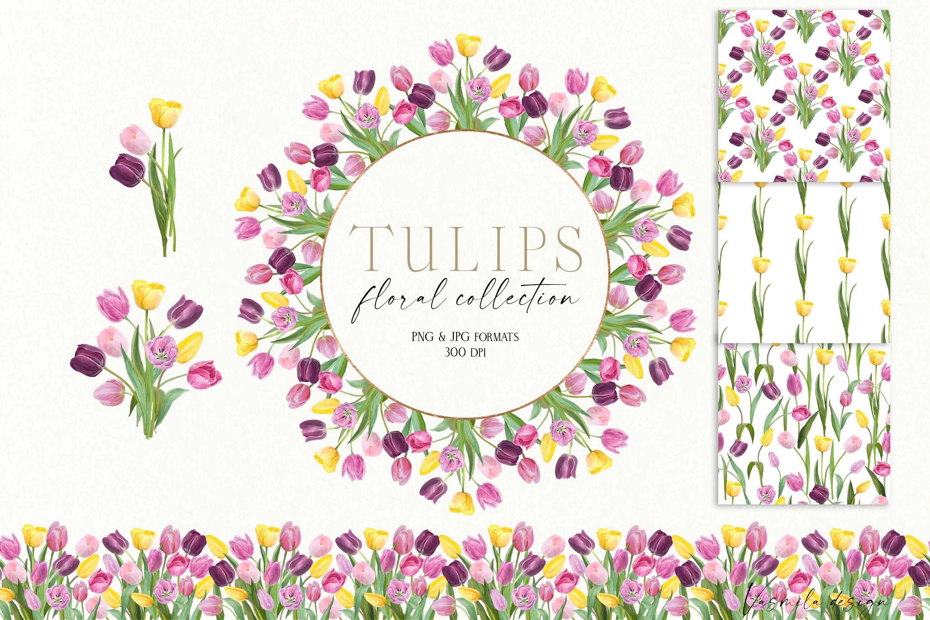 Tulips Flower Border Design