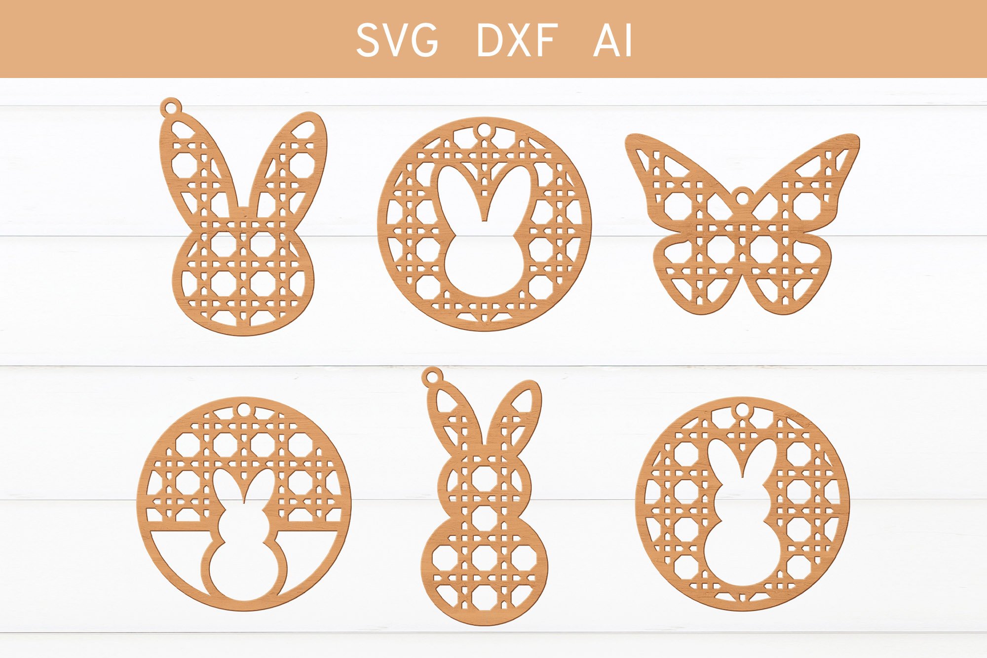Digital Drawing & Illustration Glowforge Digital File Easter Rattan ...