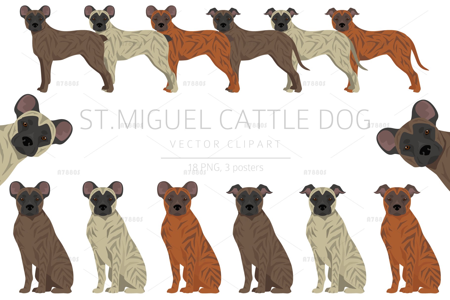 3 Dogs Clipart