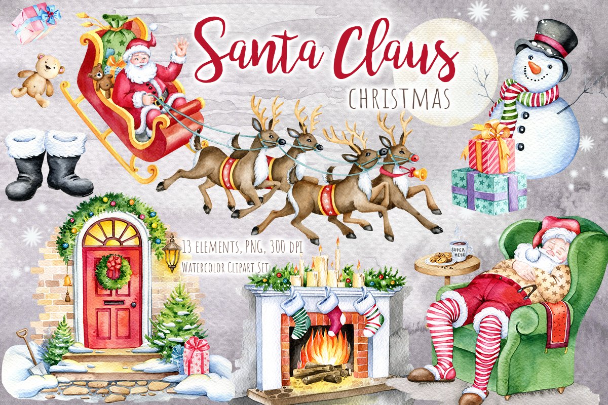 Santas Sleigh Clip Art