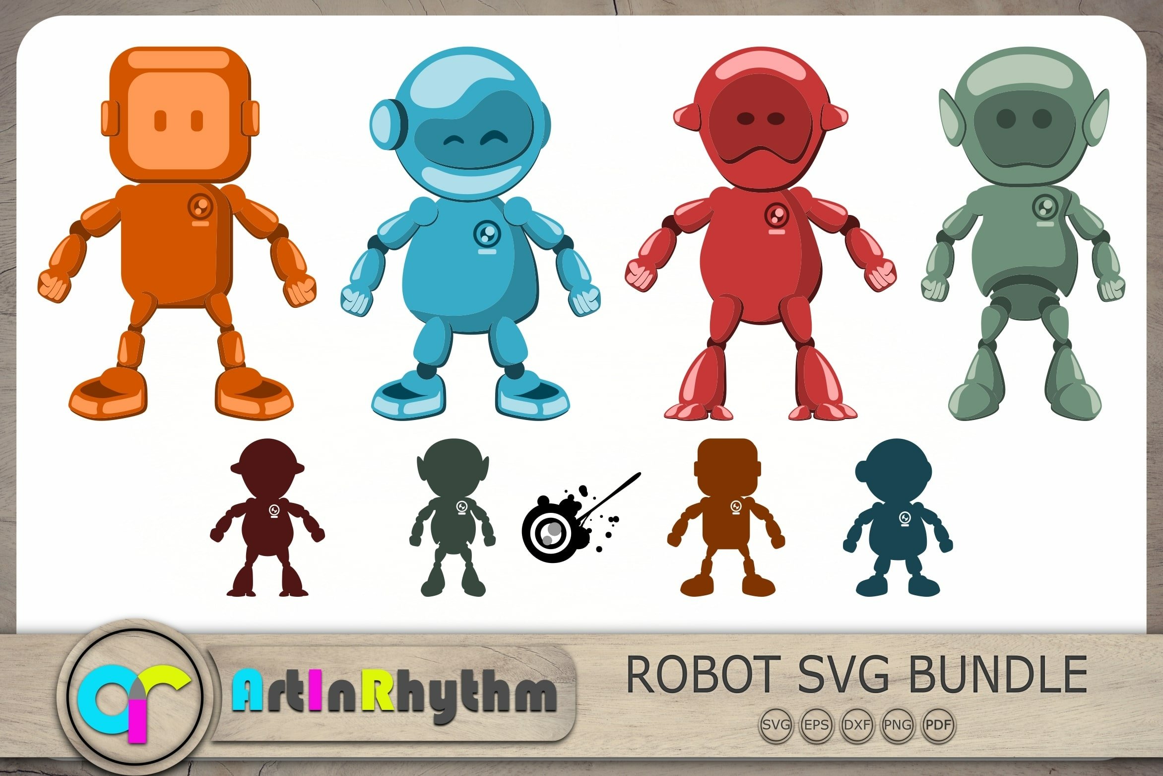 Cute Robot Svg Bundle, Robots Svg, Robot Cliparts (2020299) | SVGs ...