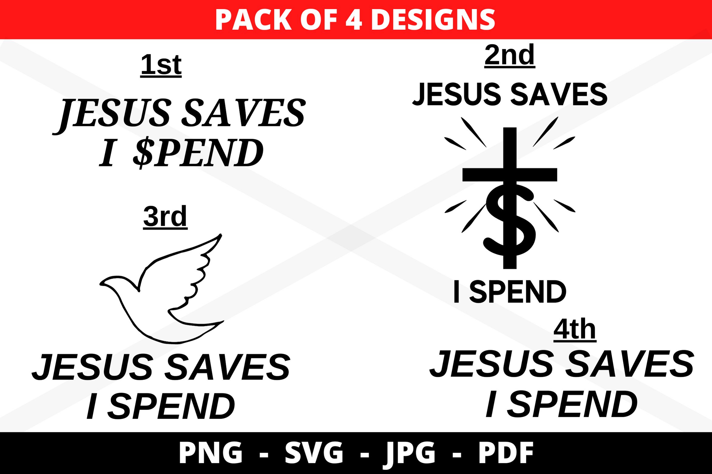 Jesus Saves I Spend Logo Jesus Saves, I Spend – Faguette™