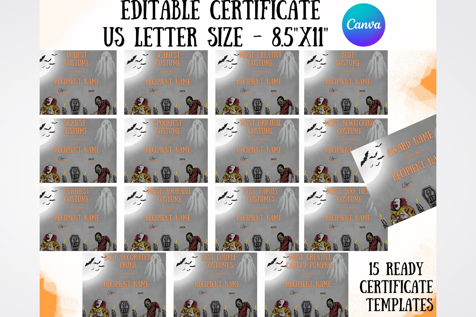 Halloween Costume Certificate Template