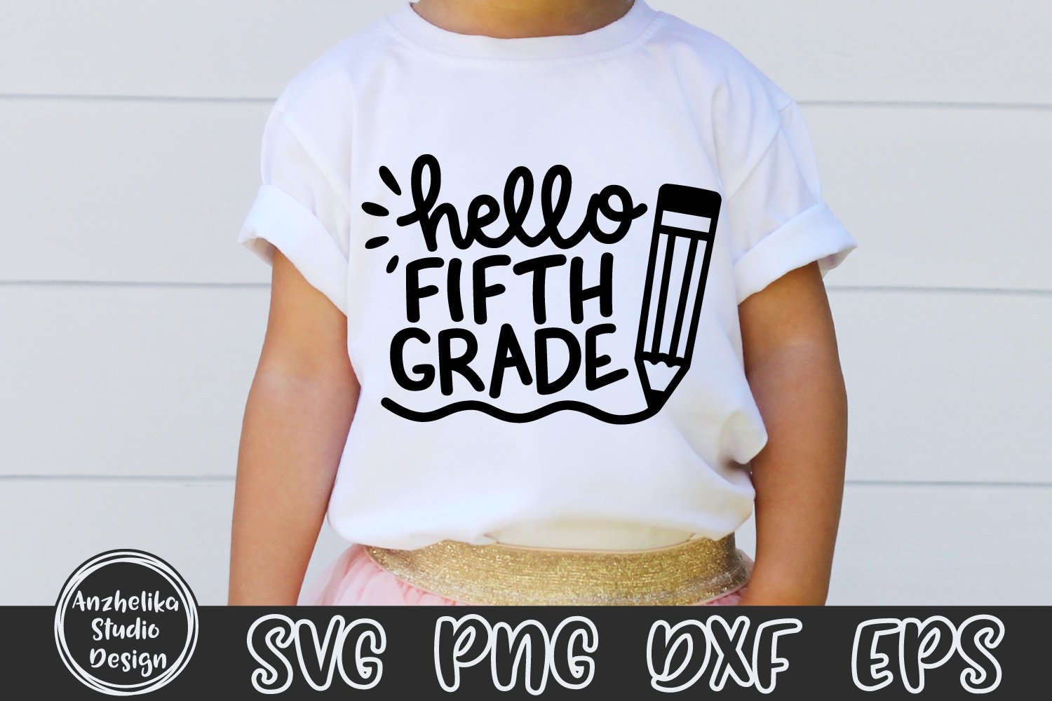 Back To School SVG | Hello Fifth Grade SVG | Kids | Pencil