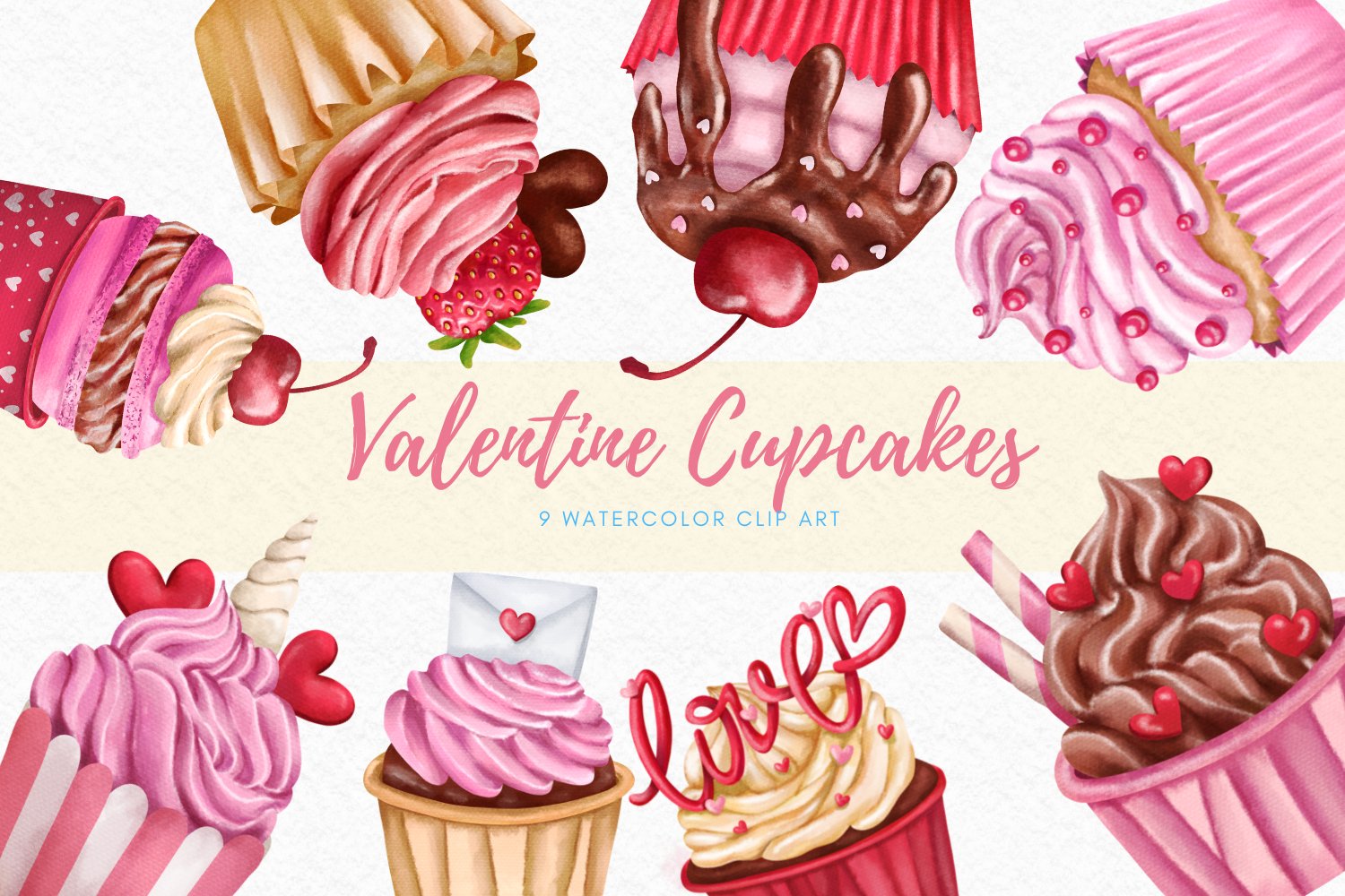 Valentine Cupcake Clip Art