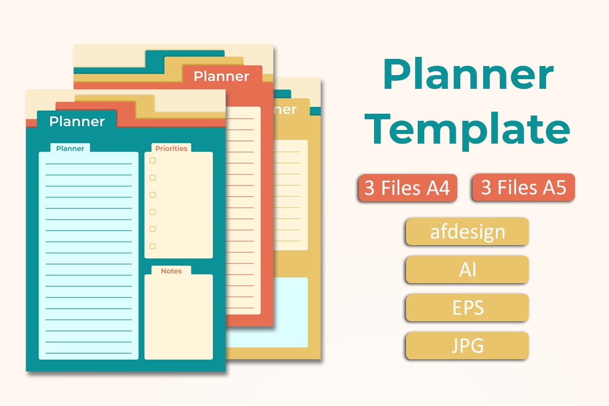 Planner with Document Theme (1761373) | Customizable Templates | Design ...