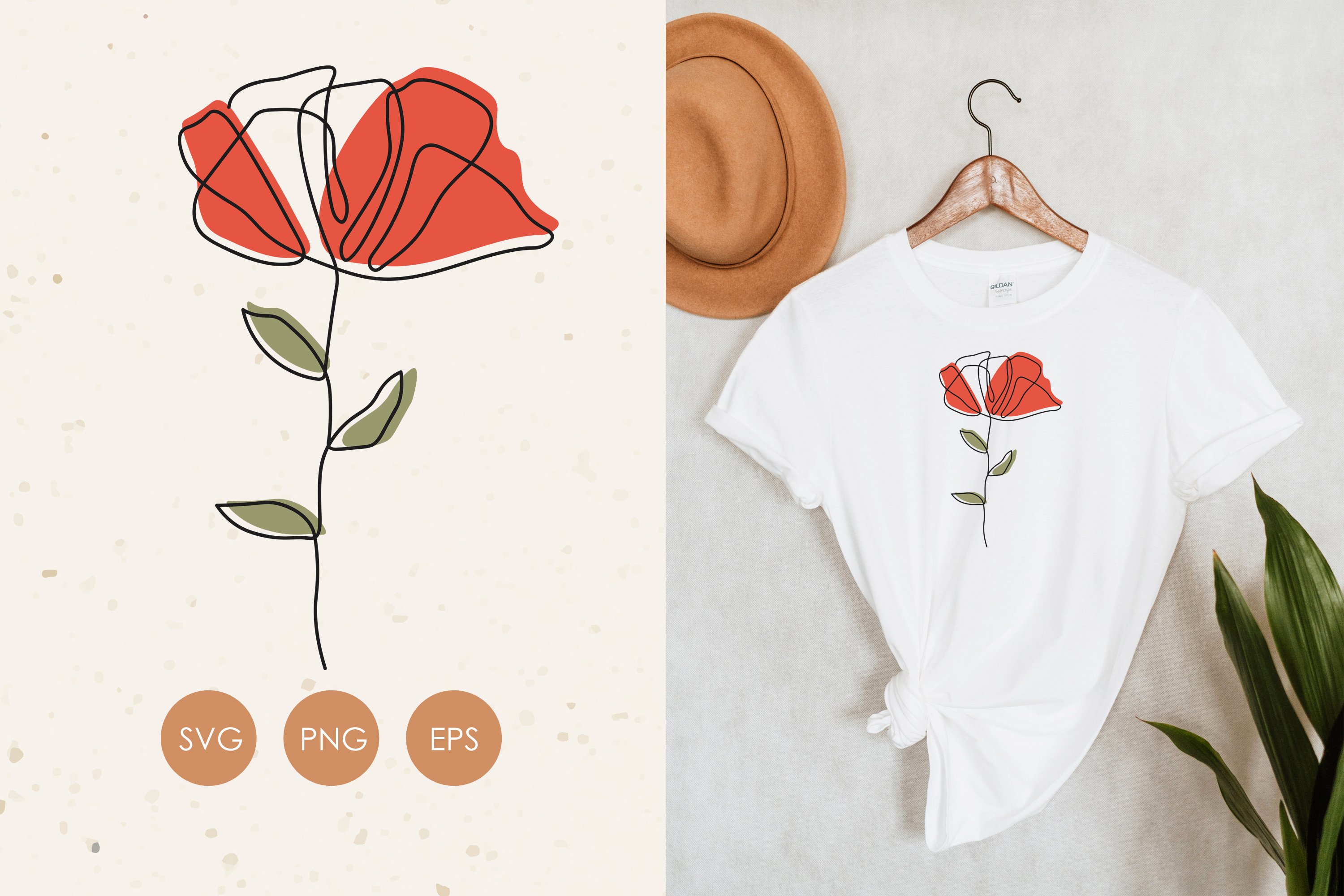 One line flower SVG, Poppy flower Svg, Line plant Svg (2280359) | SVGs ...