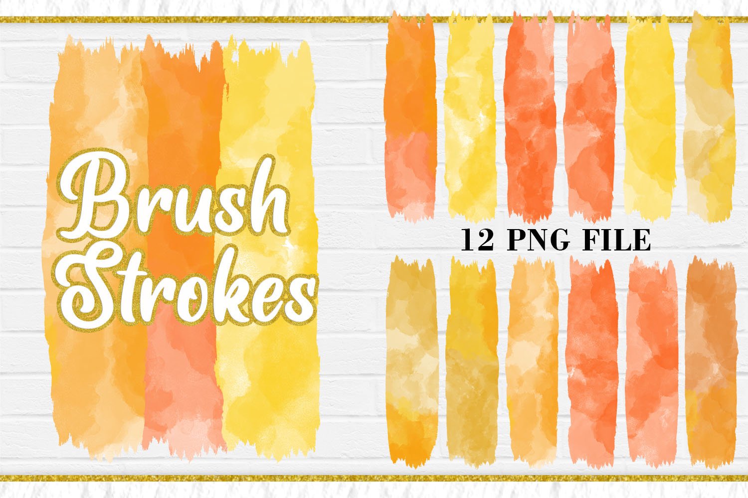 Brush Strokes Clipart , watercolor yellow and orange (1469375 ...