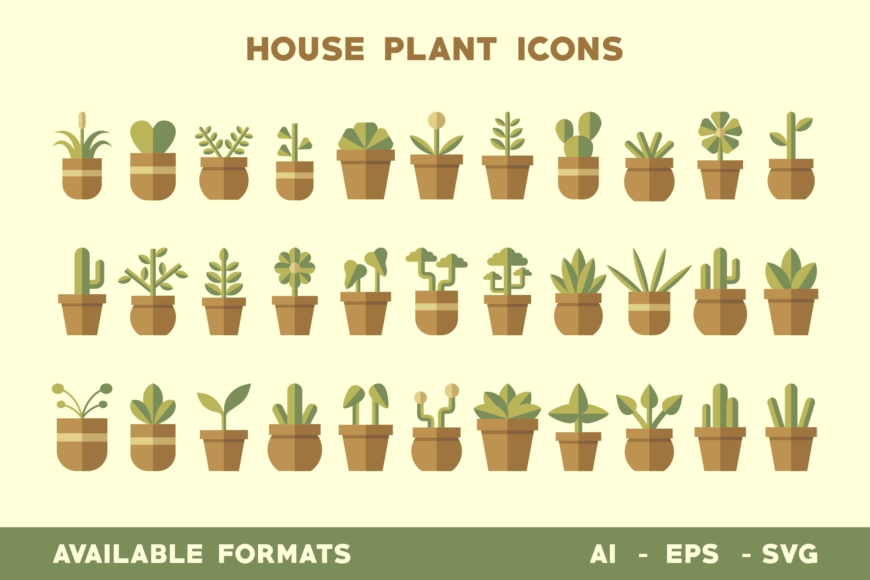 House Plant Icons (1425934) | Icons | Design Bundles