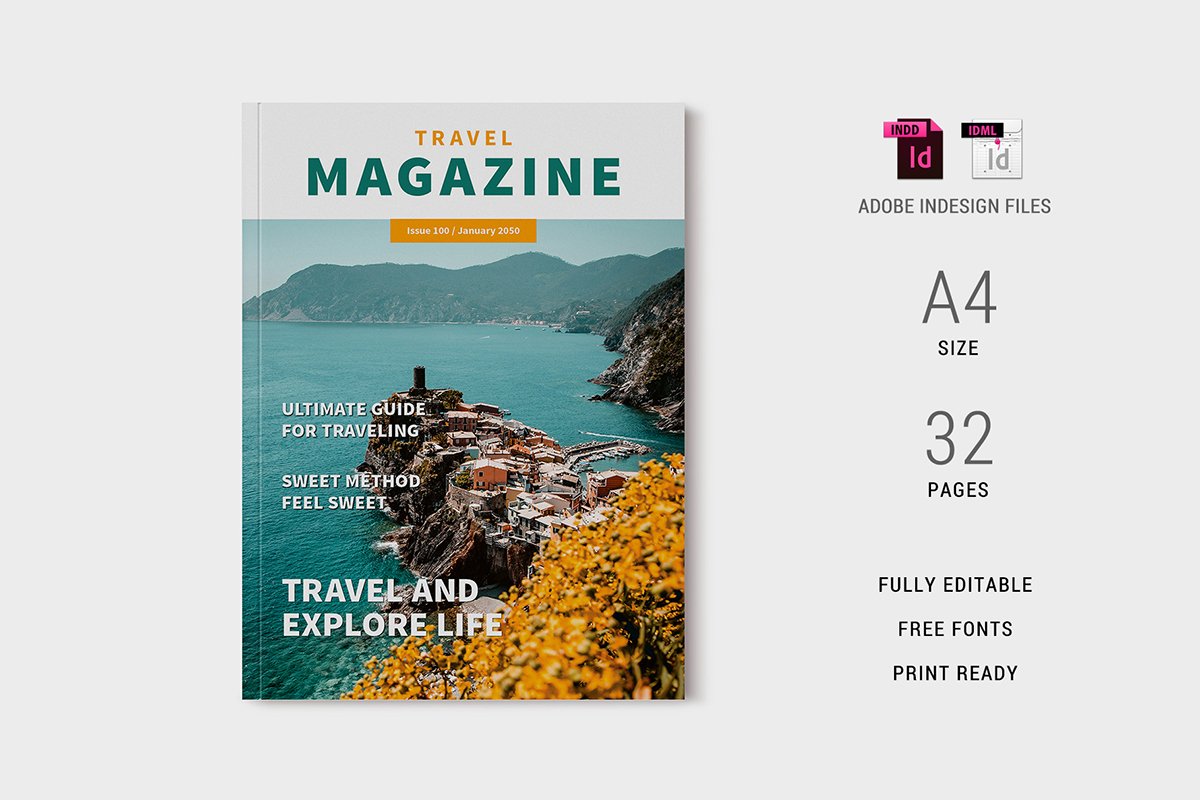 Travel Magazine Cover Template