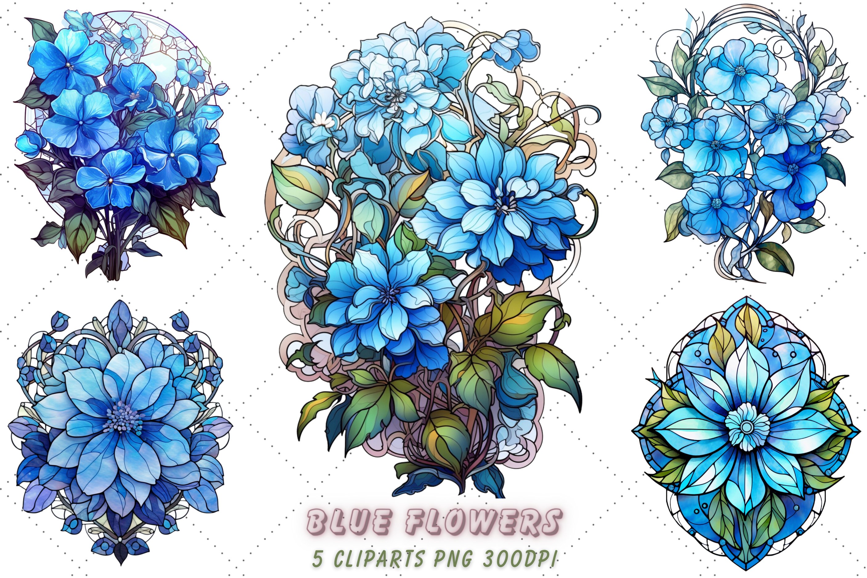 Turquoise Flower Clip Art