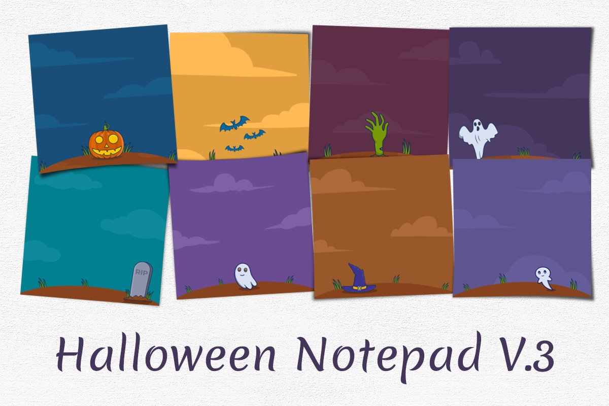 Halloween Notepad V.3 (1676085) | Customizable Templates | Design Bundles