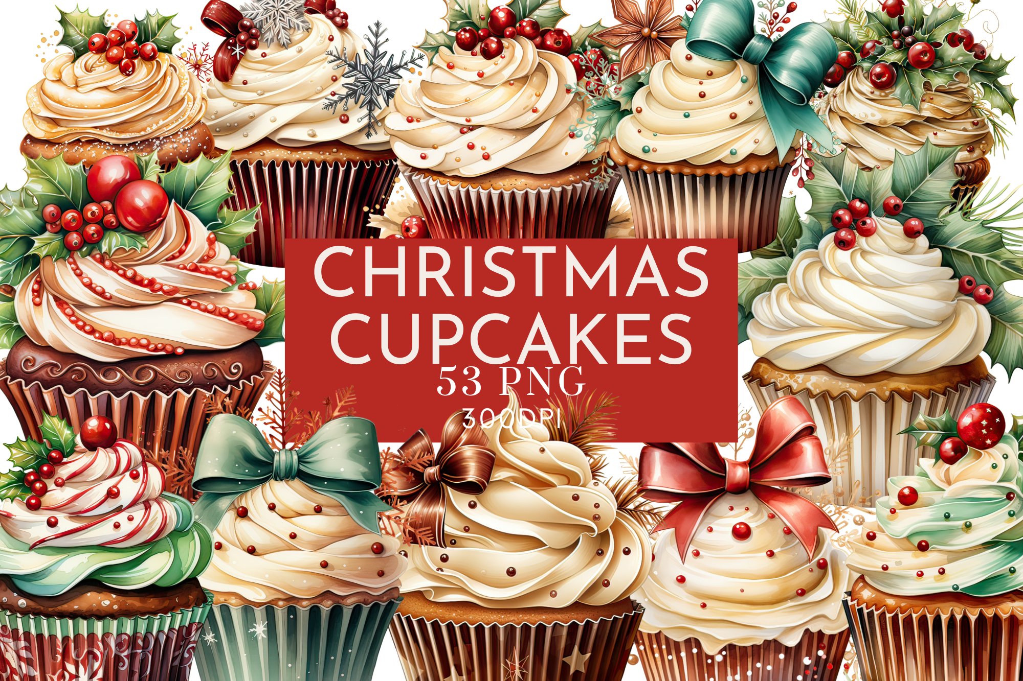 Christmas Cupcakes Clipart