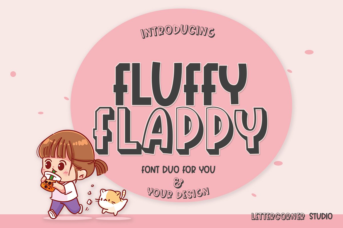 Fluffy Flappy DISPLAY FONT (1754227) | Display | Font Bundles