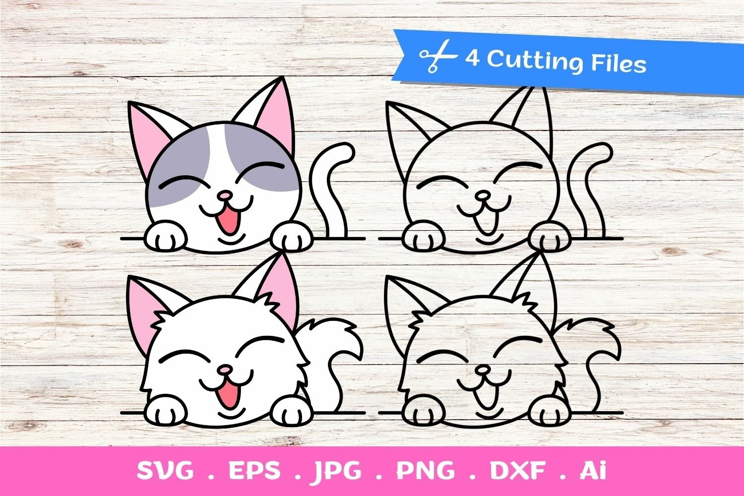 Anime Cat Outline