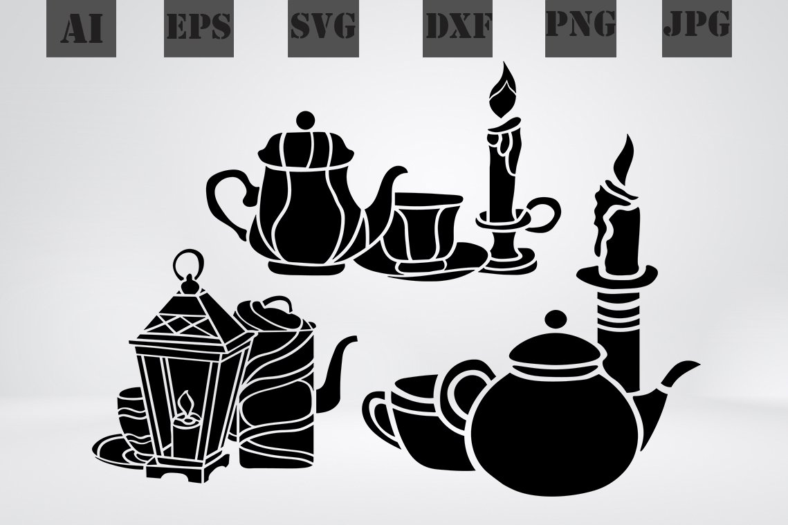 Tea Party Stencils (2204550) | SVGs | Design Bundles