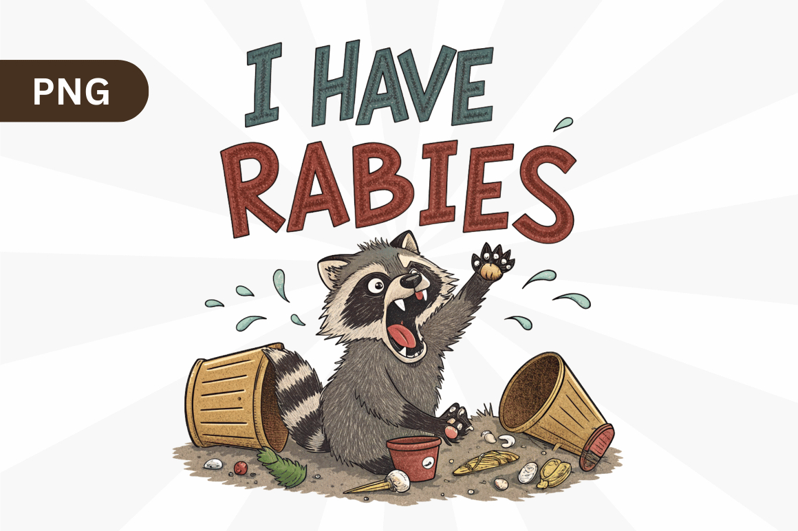 Raccoon With Rabies Drawing