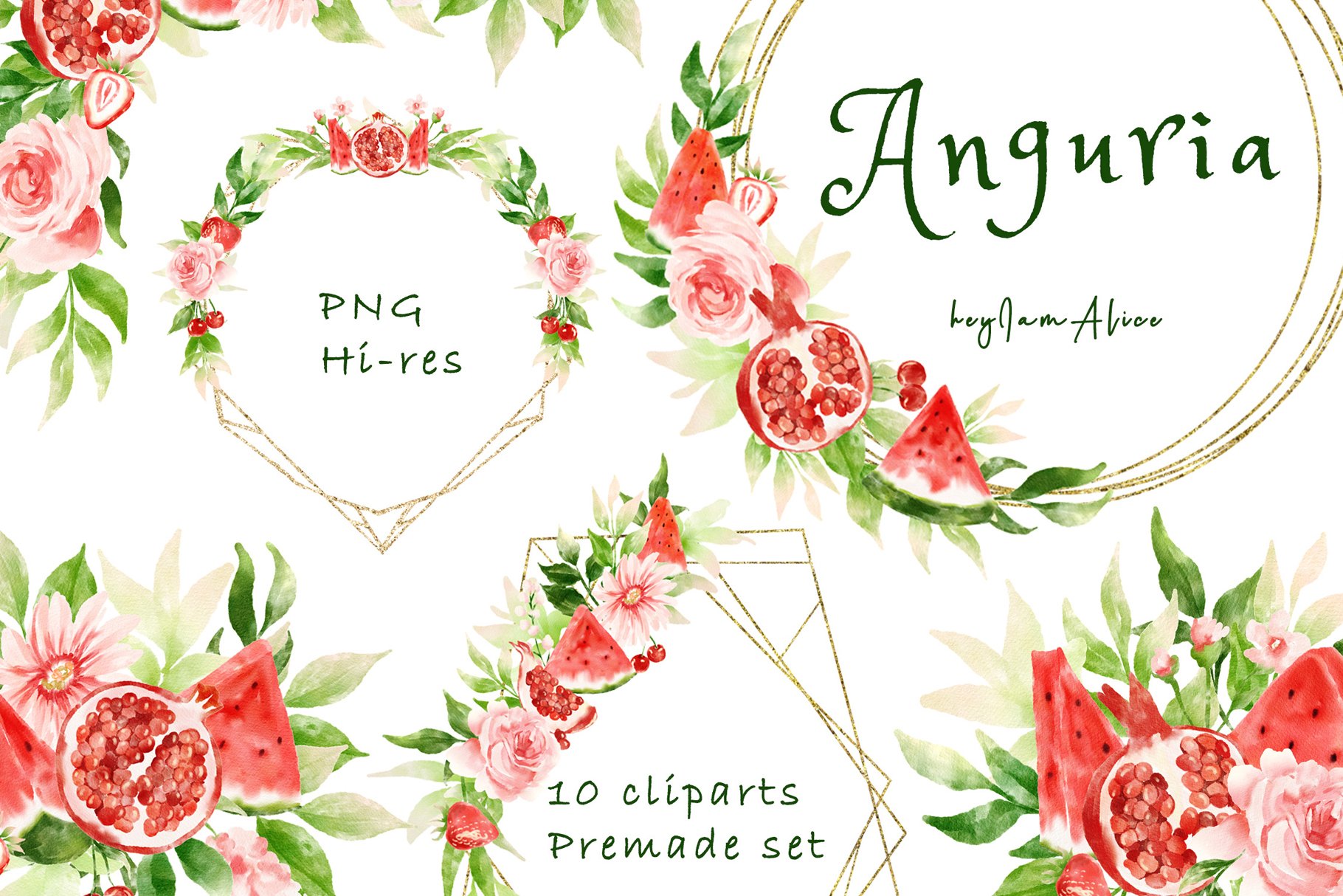 Anguria - COMPOSITION set (2313616) | Illustrations | Design Bundles